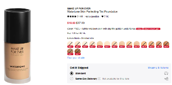 Y218/Y225補貨！Make Up Forever 水潤持妝粉底液 5折$18.5 單品推薦購物網站 MeetKK