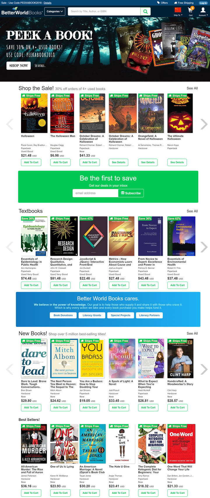 美國購買新書和二手書網站：Better World Books 美國購物網站 MeetKK