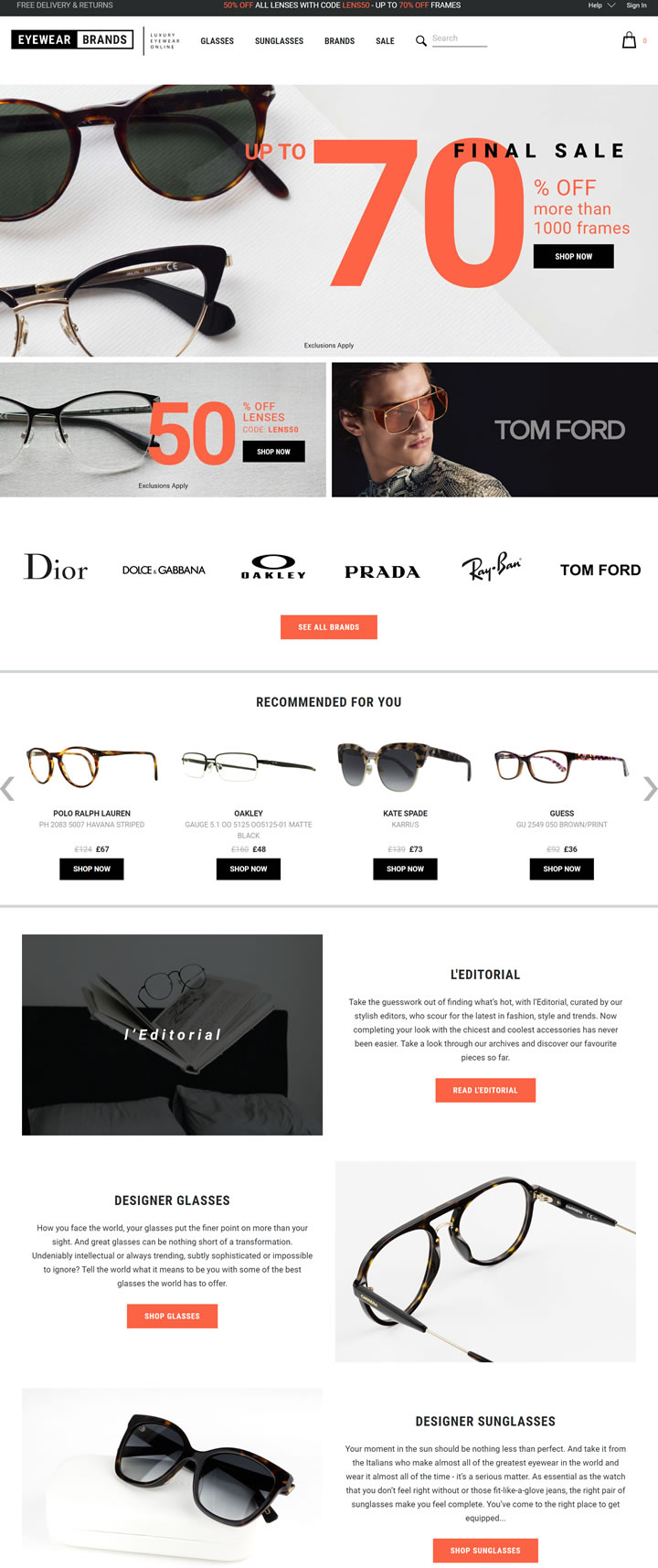 英國最大的在線時尚眼鏡店：Eyewearbrands 英國購物網站 MeetKK