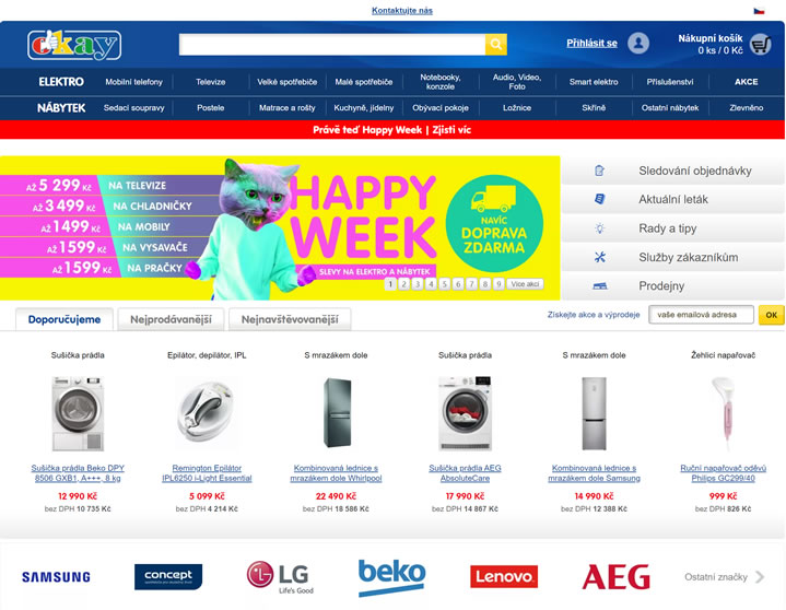 捷克傢電和傢具購物網站：OKAY.cz 捷克購物網站 MeetKK