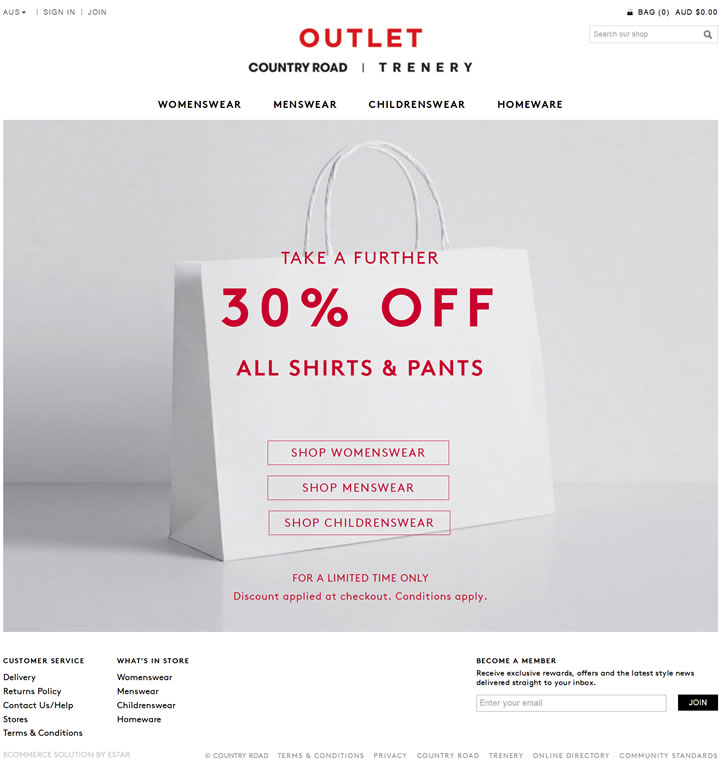 澳洲國民品牌鄉村路折扣店：Country Road & Trenery Outlet 澳洲購物網站 MeetKK