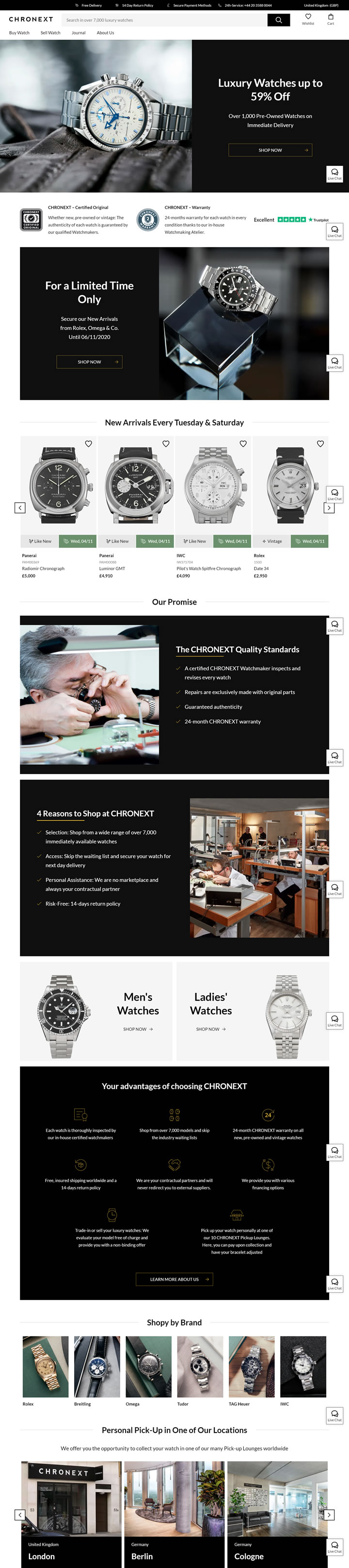 CHRONEXT英國：您的首選奢華腕表目的地 英國購物網站 MeetKK