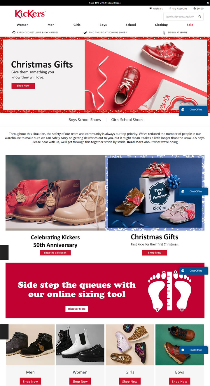 Kickers鞋英國官網：男士、女士和兒童鞋 英國購物網站 MeetKK